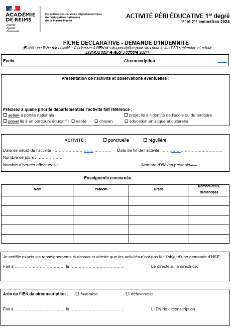 IPE : Indemnités Péri-Educatives | FSU-SNUipp 52